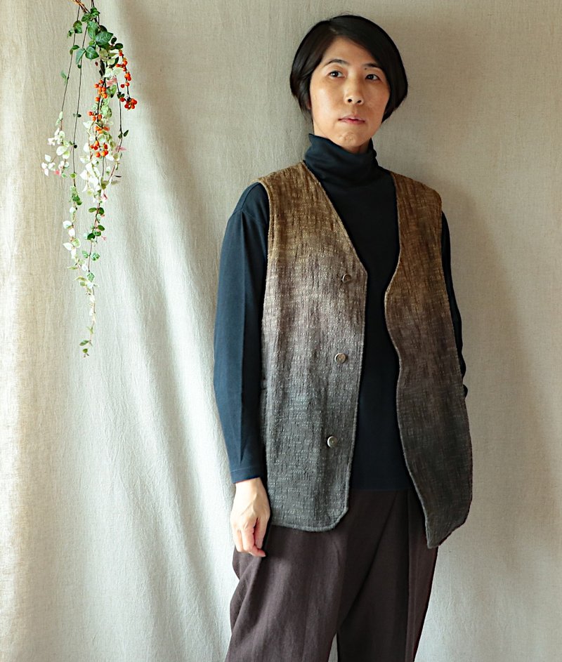 Vegetable dyeing gradation vest (cotton / Unisex S) - 設計館 Tao 女細肩帶/背心 - Pinkoi