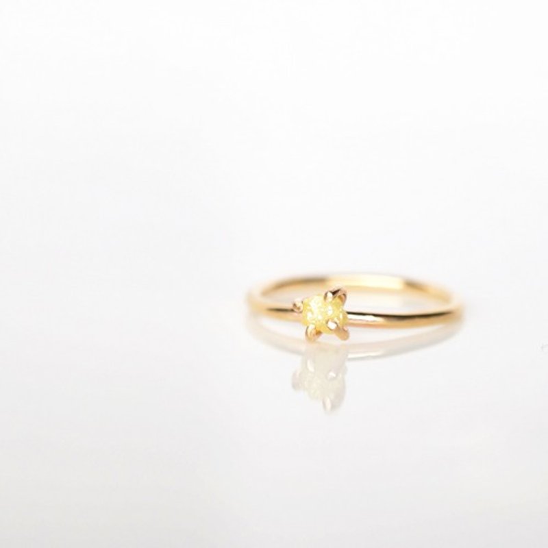 K14gf / K10 / K18 Ring of rough diamond --Yellow color- - 設計館 SAsovI 戒指 - Pinkoi