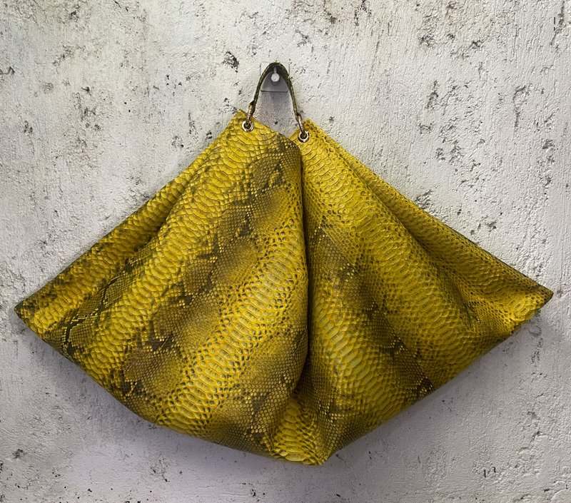 Tote Python Leather Bag Woman Tote Shoulders Bag Snakeskin Leather Bag - 設計館 belp-atelier 手提包/手提 ...
