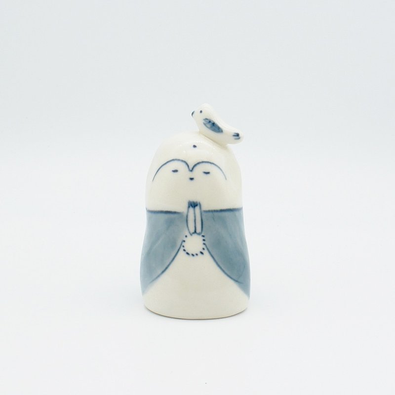 Handmade pottery doll Kotori and Jizo M size - 設計館 kyoto-jizodou 擺飾/家飾品 - Pinkoi