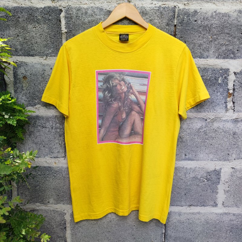 Vintage ICONIC 70s Farrah Fawcett Photo Tee Single Stitch T-Shirt - 設計館 goodviewvintageshop 男 T ...