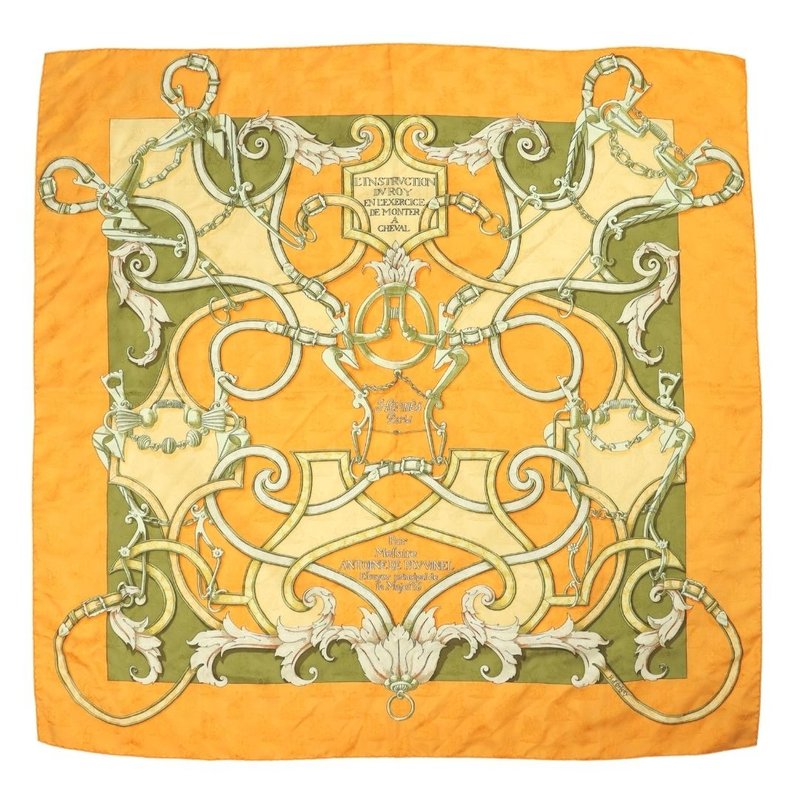 エルメス カレ 90 帝王学 バヤデール オレンジ スカーフ - 01228 - 設計館 Fingertips Vintage 絲巾 - Pinkoi