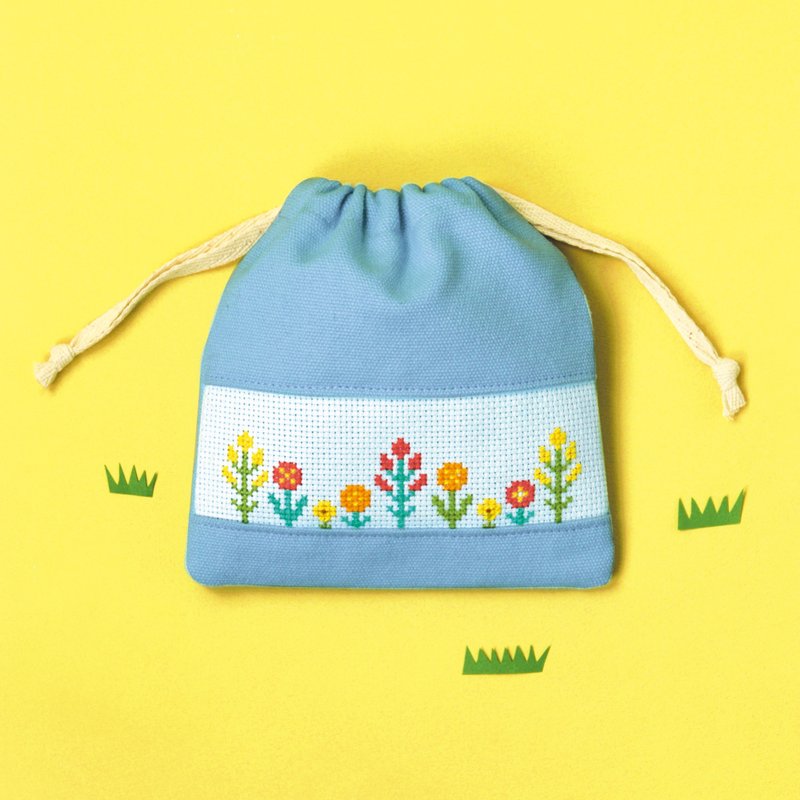 【Blue Garden】Drawstring Bag(S) - Cross Stitch Kit | Xiu Crafts - Shop XiuCrafts Knitting ...