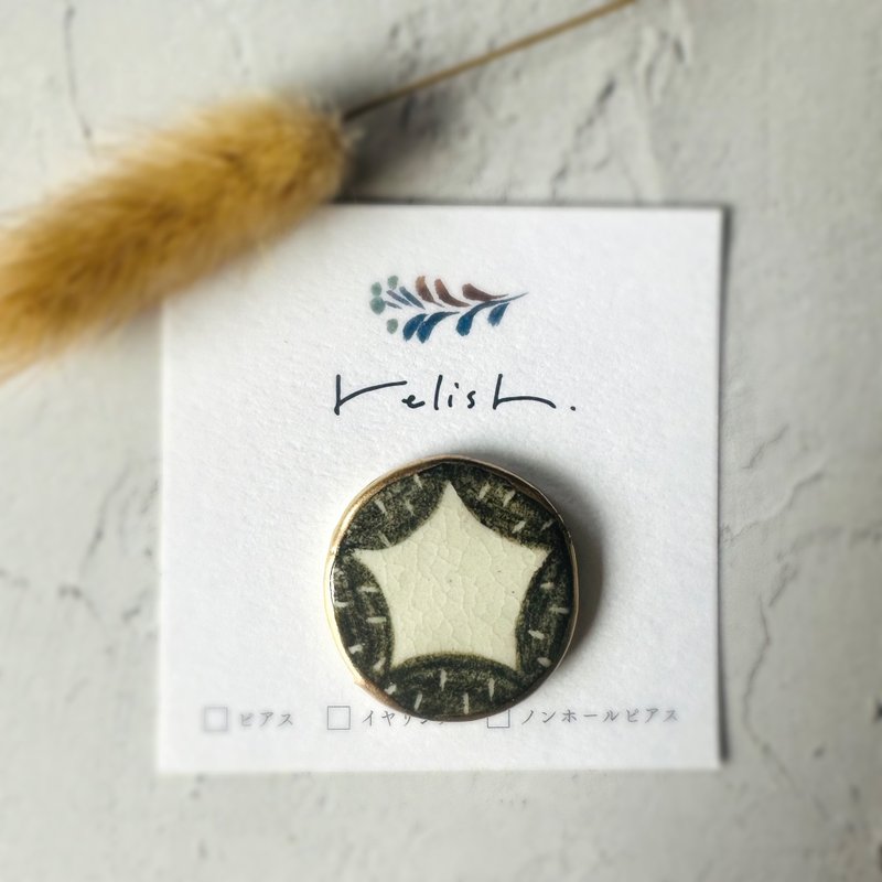 星 陶器 金継ぎ ライン ヘアアクセサリー ヘアゴム ポニーフック ブローチ ヘアアクセ - 設計館 relish0708 髮飾 - Pinkoi