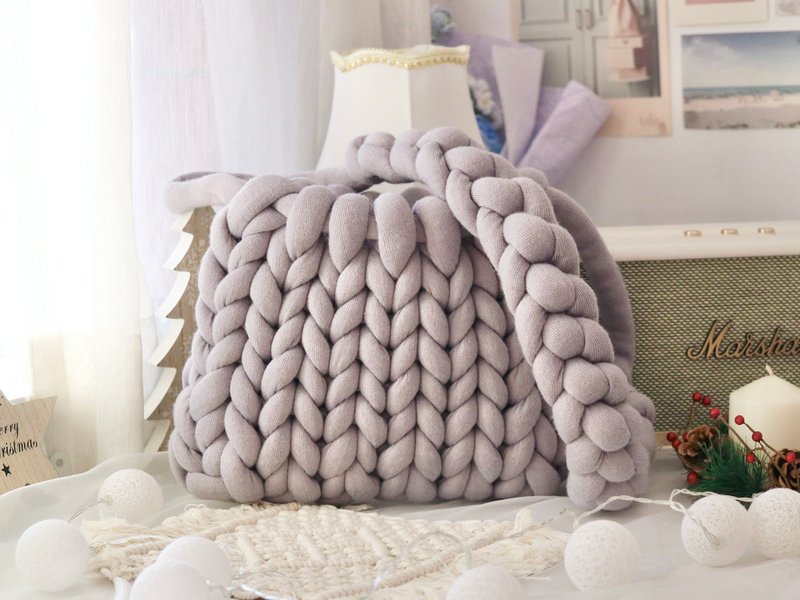 【體驗】冰島毛線/巨型毛線/胖胖毛線/編織包/giant yarn/新手友善 - 設計館 Lay皮革精品設計 編織/羊毛氈/縫紉 - Pinkoi