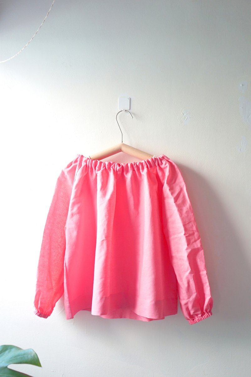 Heart Flower Series Strawberry Red Handmade Drawstring Linen Strap Large Flat Collar Top - Shop ...