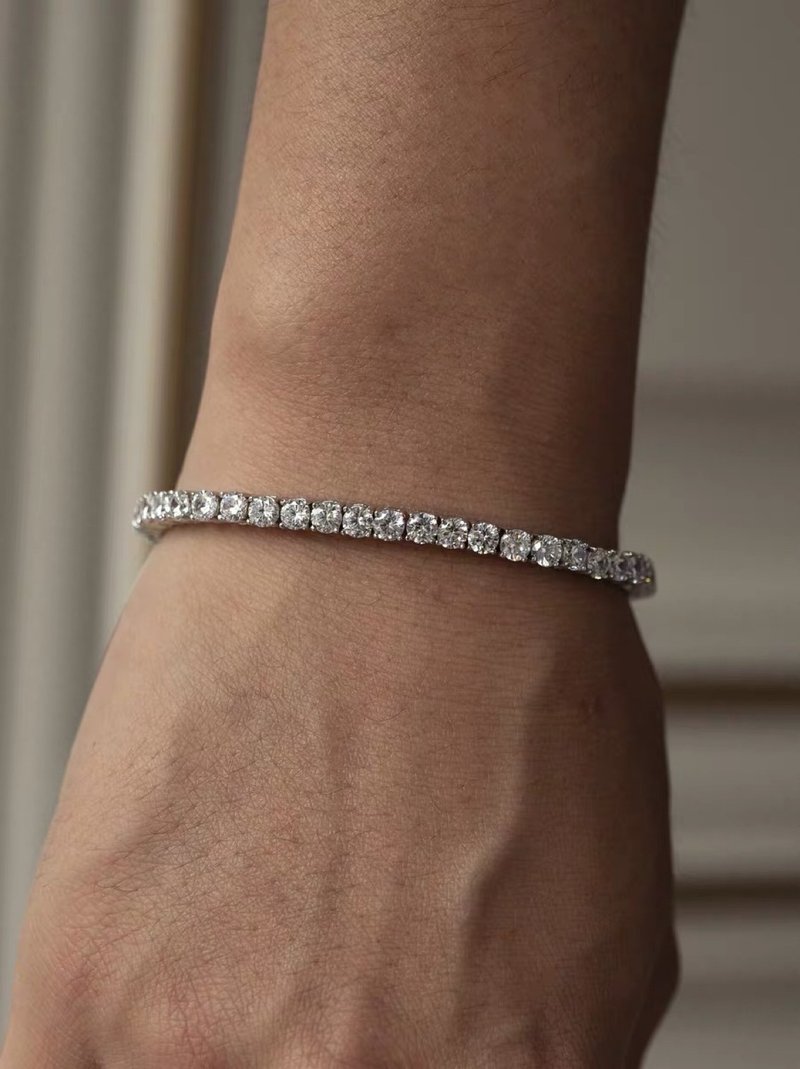 Wbj 4mm網球手鏈 滿鑽手鍊 手環 - 設計館 WBJ訂製珠寶 手鍊/手環 - Pinkoi