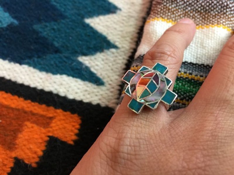 950 sterling silver gemstone CHCANA + Inca Peru Cross Ring - Shop ...