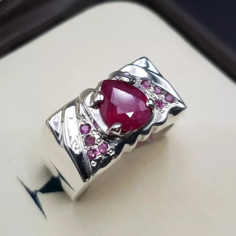Natural Ruby Ring For Men 925 Sterling Silver Handmade Ruby Mens Ring ...