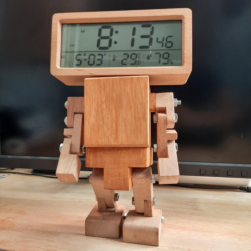 Digital clock wooden robot ( wood base not included) - Shop Ekka studio ...