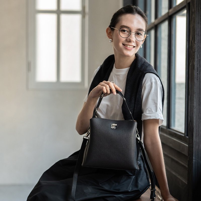 2nd Generation 2way Double Shoulder Bag Split Leather Genuine Leather ...