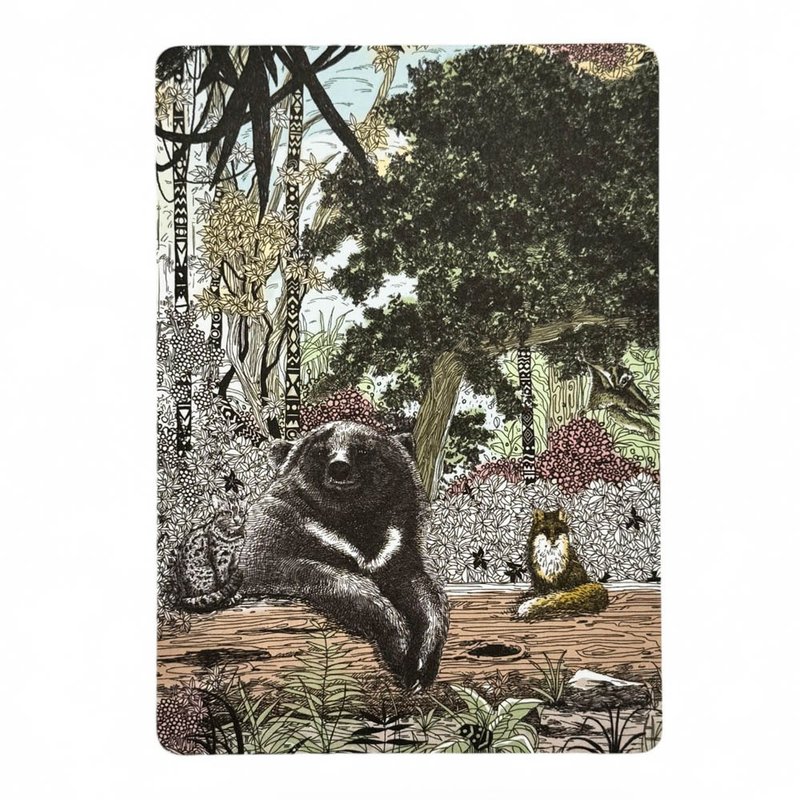 【森林動物系列】守護森林-黑熊厚卡明信片 WasangShow 花生騷｜卡片/明信片人氣榜 - Pinkoi