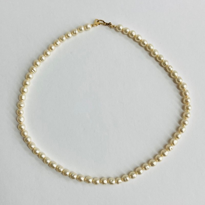 ガラスバロックパールネックレス/約6mm約43cm/クリームイエロー/G/made in japan particular-about｜項鍊人氣榜 - Pinkoi