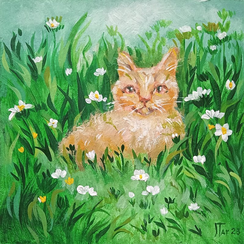 原畫鄉村貓雛菊藝術花園 Art by JTar｜壁貼/牆壁裝飾人氣榜 - Pinkoi