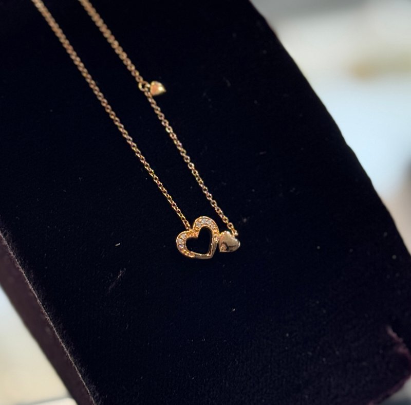 Peninsula 雙心微光 18K玫瑰金套鏈【仁愛精品店】 JEB Jewellery 翠藝寶珠寶｜項鍊人氣榜 - Pinkoi