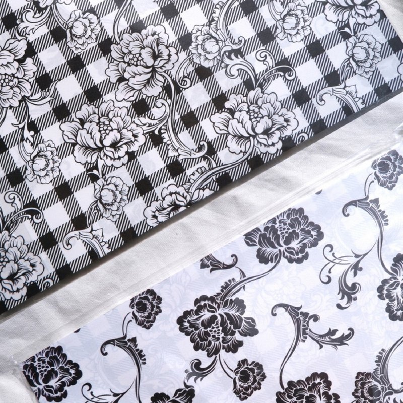 black and white flower A4 100sheets Double Sided design paper (honne ...