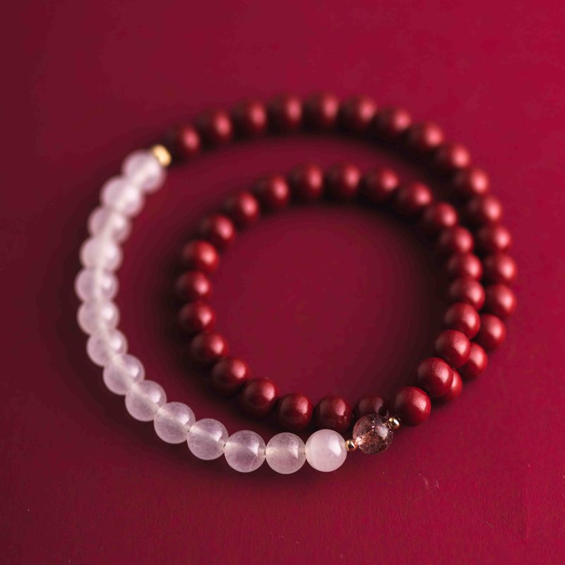 硃砂白玉髓紅超七手鍊 6mm Pink Laboratory 粉紅製造｜手鍊/手環人氣榜 - Pinkoi