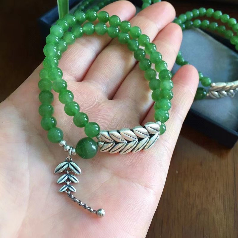 撿漏價 天然碧玉麥穗手鏈 6MM兩圈手鏈 數量有限喜歡不要錯過 一念之間｜手鍊/手環人氣榜 - Pinkoi