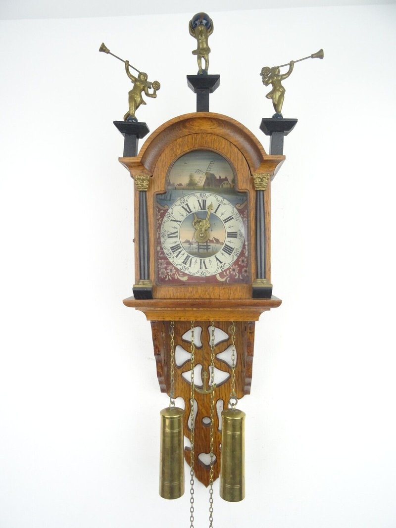 Antique Vintage Friesian Dutch Wall Clock 8 day (Warmink Wuba era ...
