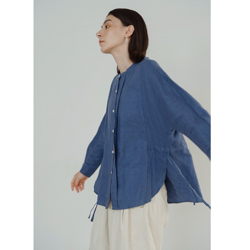 KOOW柔和亞麻磨毛秋冬襯衫 寬門襟日系圓弧下擺百搭襯衫 KOOW｜女襯衫人氣榜 - Pinkoi