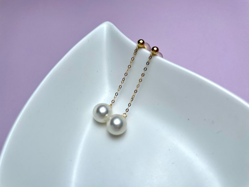 風在吹 天然海水珍珠 日本akoya 18k金 耳環 Athena珍珠設計｜耳環/耳夾/耳骨夾人氣榜 - Pinkoi