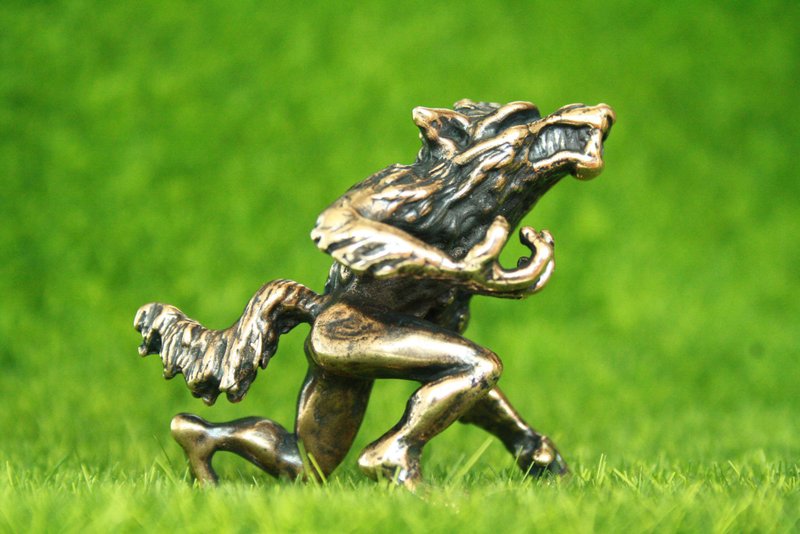 Werewolf, Wolf statuette, miniature statue of bronze, metal figurine ...