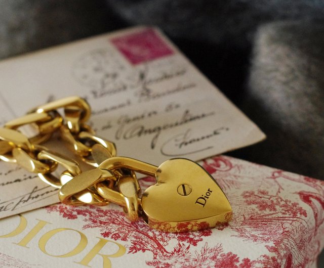 Authentic Christian Dior bronze large heart bracelet Shop Damn Good Vintage Bracelets Pinkoi
