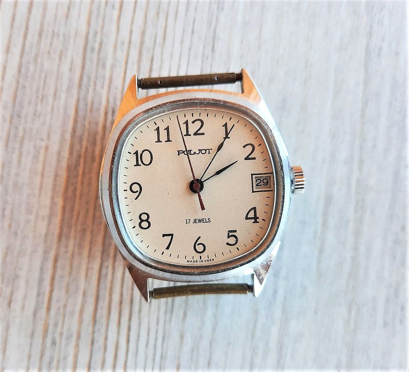 Wind up Soviet watch Poljot 17 jewels - vintage mechanic small mens wristwatch RetroRussia｜男錶/中性 ...