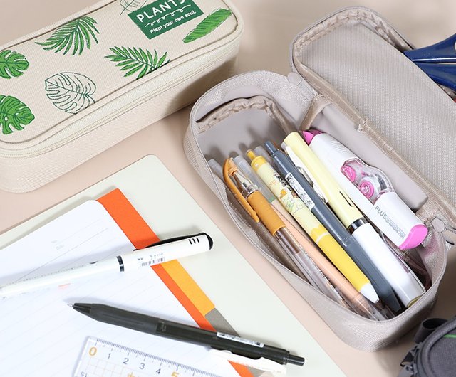 Chuyu single layer flip up pencil case Zhisen cream pencil case student pencil case portable pencil case text