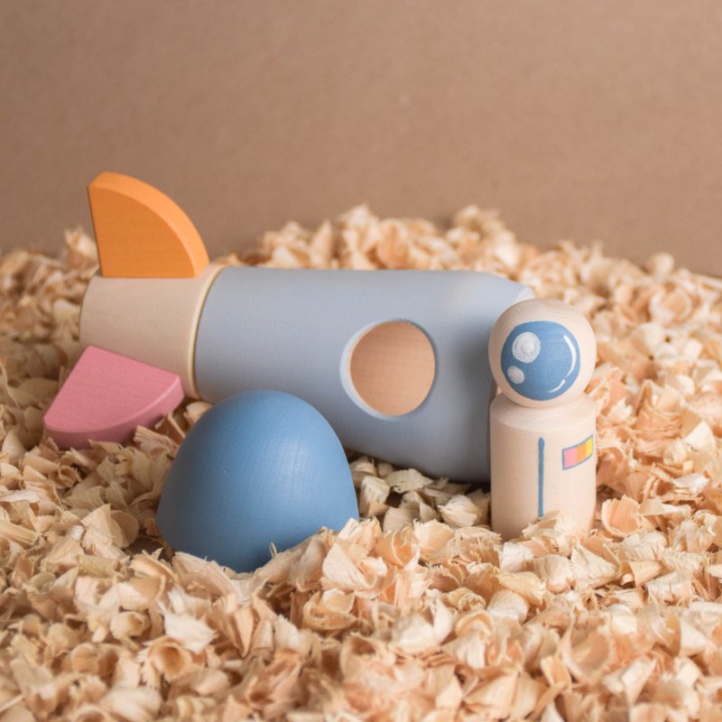 Wooden Rocket Toy Astronaut - Shop Wooden Educational Toy Kids' Toys ...