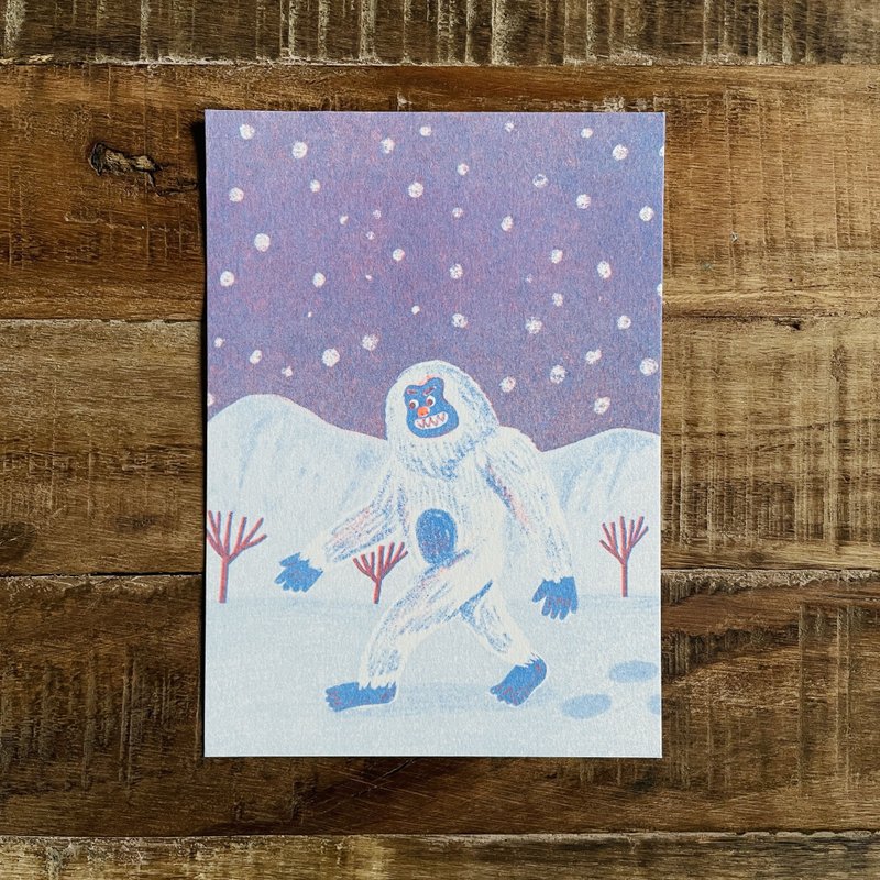 奇幻生物/雪怪/孔版印刷明信片/ポストカード 咚東插畫合作社｜卡片/明信片人氣榜 - Pinkoi