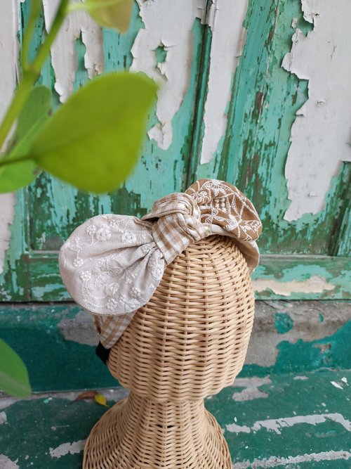 手作髮箍 奶茶 - 設計館 bubu studio(布布工作室） 髮帶/髮箍 - Pinkoi