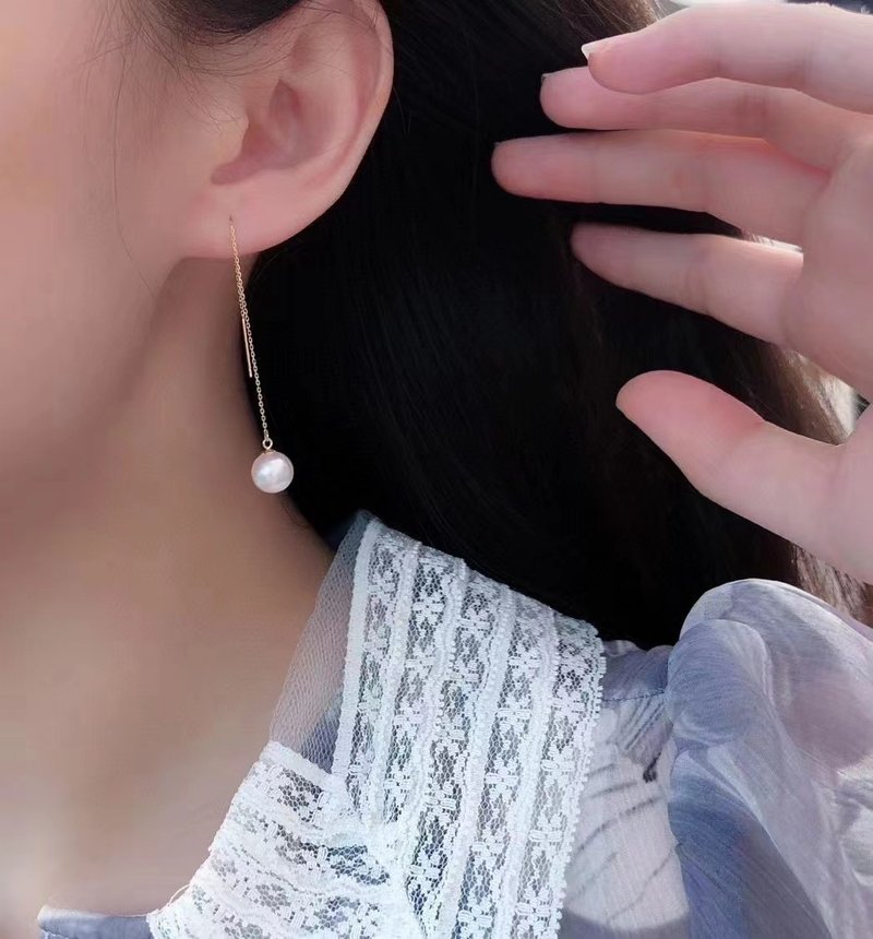 Akoya 天然海水珍珠 炫彩 18K金 耳環 耳線 Athena珍珠設計｜耳環/耳夾/耳骨夾人氣榜 - Pinkoi