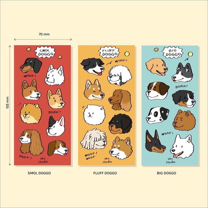 Doggo Club Sticker zkystudio｜貼紙人氣榜 - Pinkoi