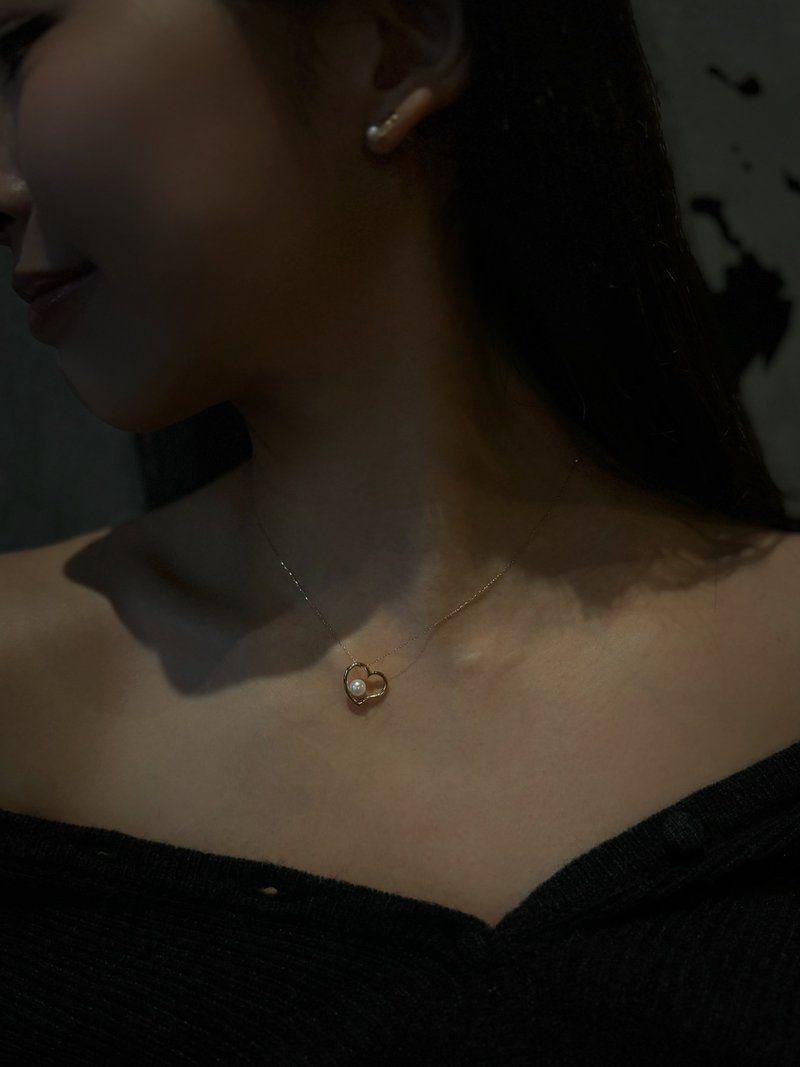 愛心項鍊 Love Necklace- 18K純金日本Akoya珍珠項鍊 Mikado Jewellery｜項鍊人氣榜 - Pinkoi