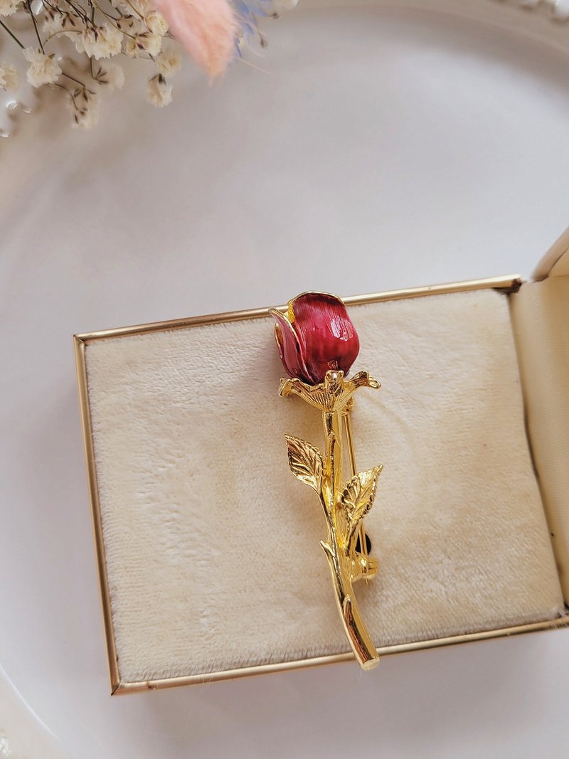 美國西洋古董飾品 / TANCER II漸層琺瑯玫瑰金葉胸針/別針/復古 Hale黑爾典藏西洋古董｜胸針人氣榜 - Pinkoi