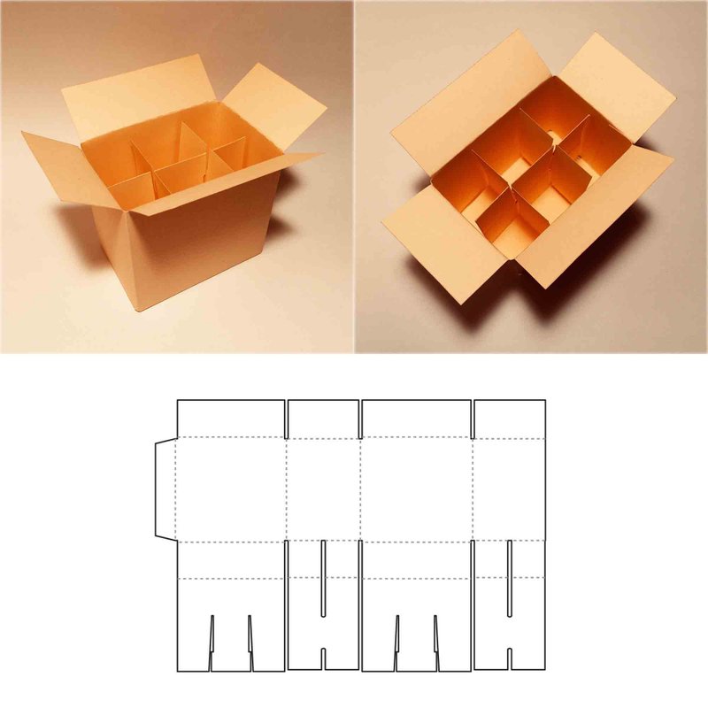 【數位】Box with compartments template, box with dividers, glass storage box, Cricut ...
