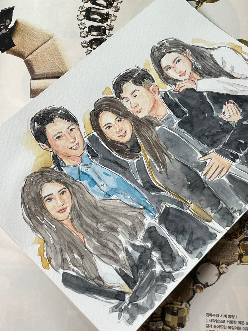 水彩手繪禮物 含木框運A4大小 下單前請先聯繫設計師 大葳插畫設計｜似顏繪/客製畫人氣榜 - Pinkoi