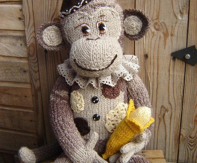 Knitted Monkey Pattern My First Knitted Toy Sock Monkey Of Course