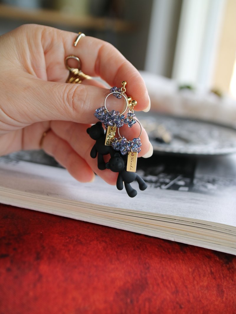 クロクマピアス Hachi｜耳環/耳夾/耳骨夾人氣榜 - Pinkoi