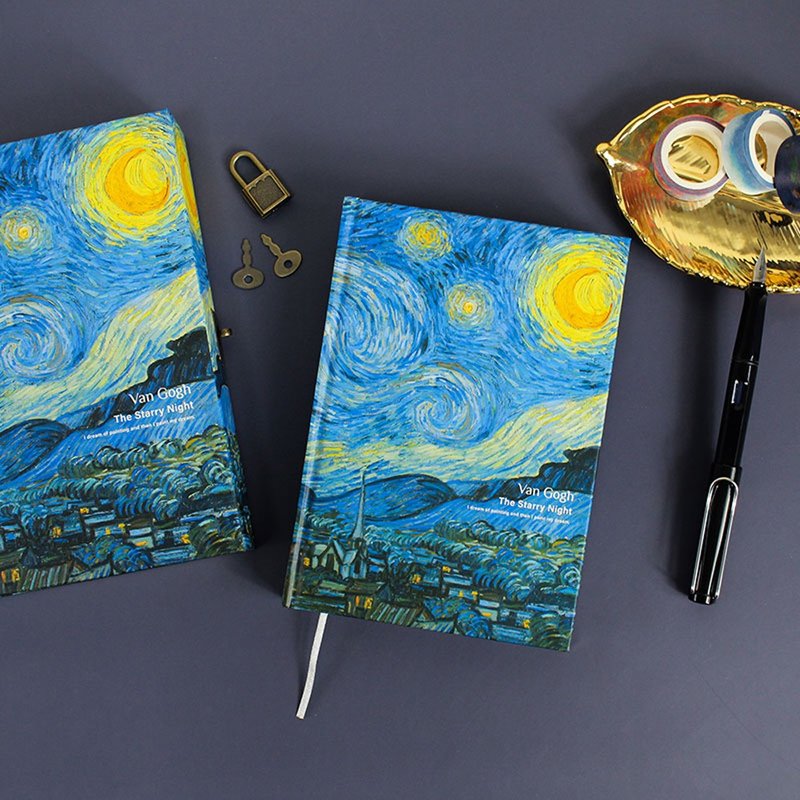 Chuyu B6/32K日記/盒裝日誌/精裝筆記/附鎖頭鑰匙/梵谷星夜/192張 珠友文化 Chuyu Culture｜筆記本/手帳人氣榜 ...