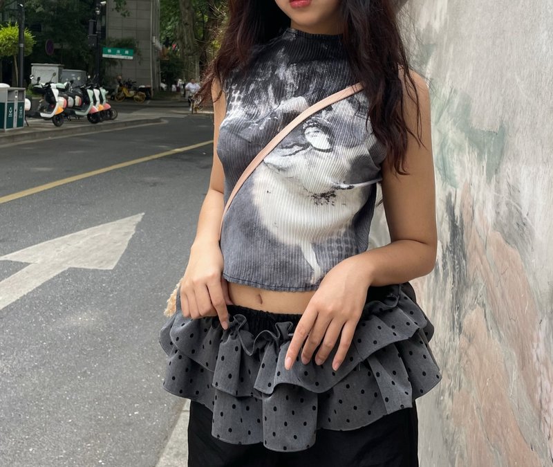 European retro niche polka dot ballet pants tutu skirt - Shop emotionfield-cn Women's Pants - Pinkoi