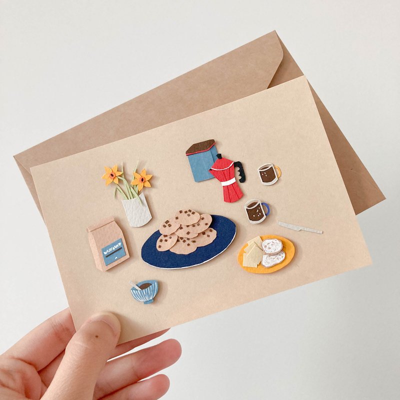 Breakfast Set Bouquet Card - Hand-cutting Paper Craft mami papercraft ...