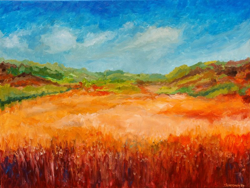 Autumn Landscape Original Art Oil Painting Wall Decor Abstract Autumn ...