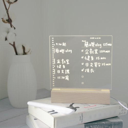 Acrylic Pomodoro Calendar Board LED Light with Pen/Stand - Shop 1 ...