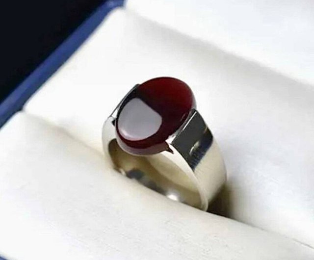 Yemeni Aqeeq Ring For Men Women With Sterling Silver 925 Natural Dark Brown Shop gemsjewelrings General Rings Pinkoi
