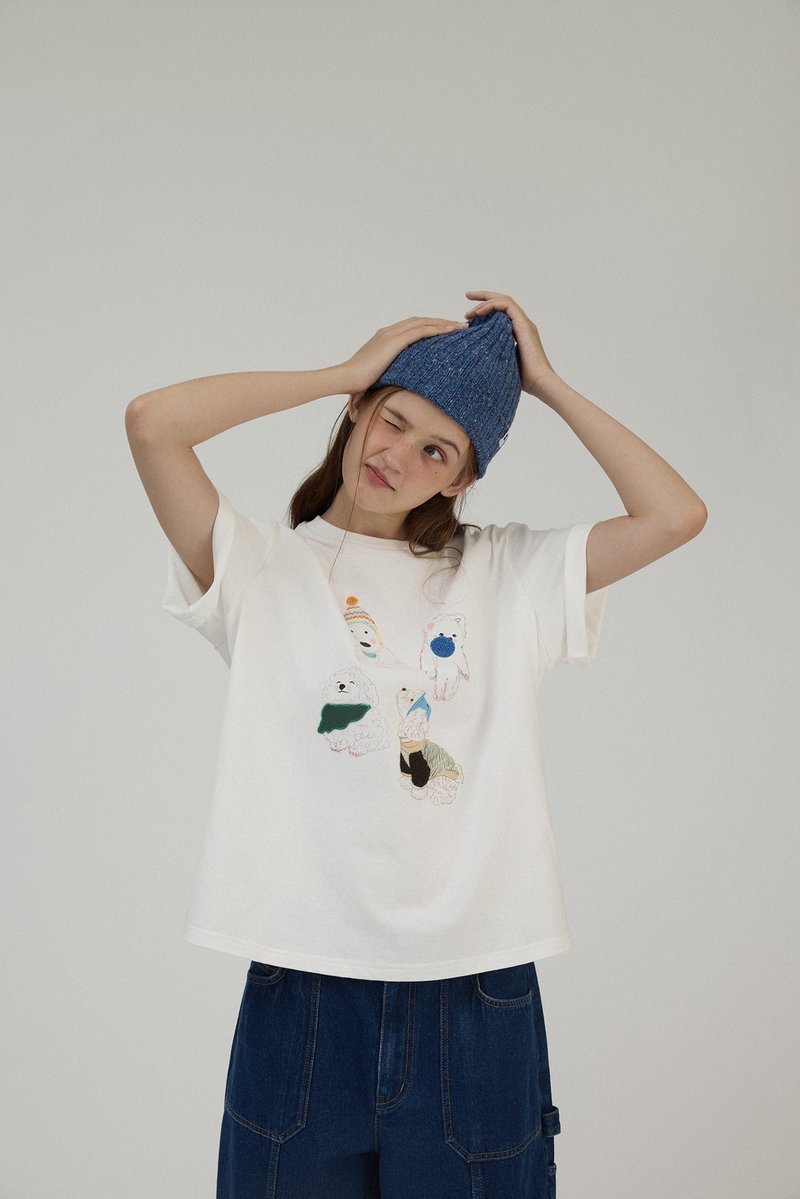 修狗派對 立體繡花短袖T恤 Letm｜女 T 恤人氣榜 - Pinkoi