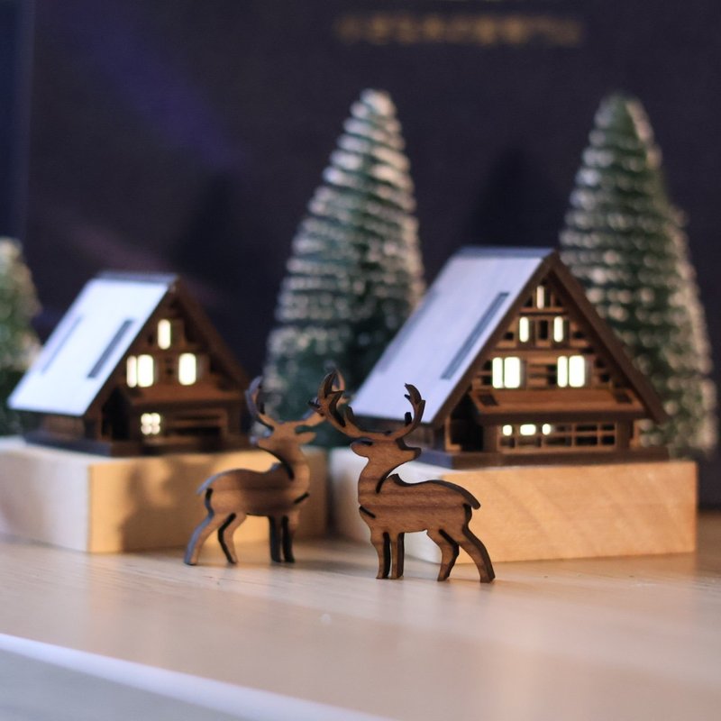 【ミニ合掌屋1:200】合掌村ナイトライト/オリジナルハンドメイド/クリスマスギフト/プレゼント交換 - ショップ Koazuma 小木屋 置物 - Pinkoi