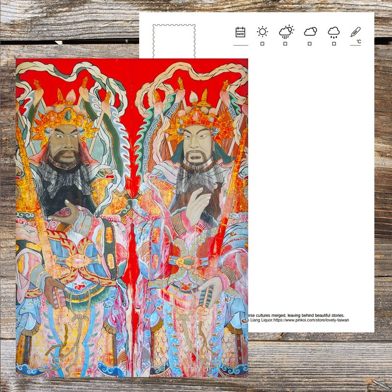 No.E31臺灣金門廟宇門神 / 任選買10送1 / 另有明信片多量優惠 臺灣明信片專賣-啵島製研所-用明信片點亮臺灣｜卡片/明信片人氣榜 - Pinkoi