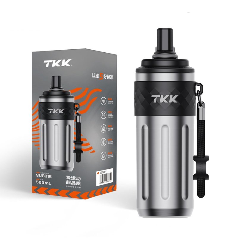【TKK】律動吸管杯 316不鏽鋼x陶瓷噴塗 保溫運動水壺500ML冰川銀 TKK專業運動水壺 台灣代理｜水壺/水瓶人氣榜 - Pinkoi
